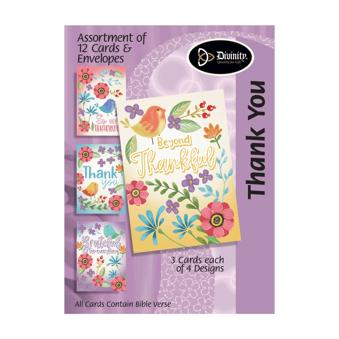 Divinity Boutique - Boxed Greeting Cards: 12CT Thank You Colorful Bird ...