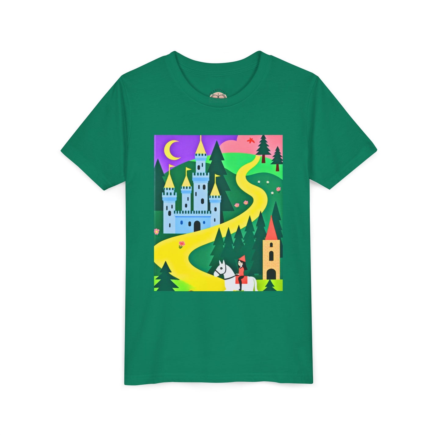 Kids' Fairytale Castle Tee – Colorful Knight & Road Graphic Youth T-Sh ...